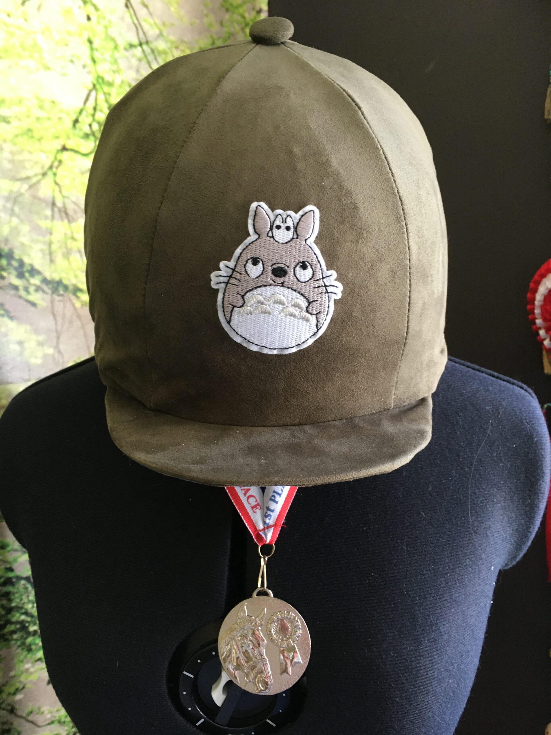 Green faux suede Totoro hat cover – Spinderella